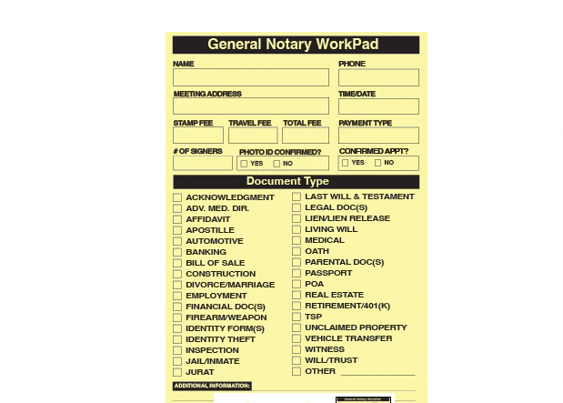 General Notary WorkPad