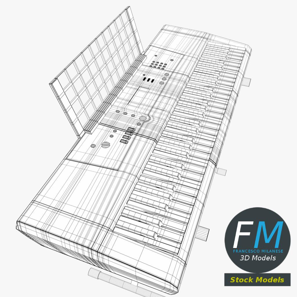 3D MODEL - Electronic piano keyboard on stand