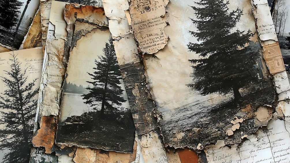 20 pc Outdoorsy Tree Assemblage Collage Art Paper Printable Junk ...