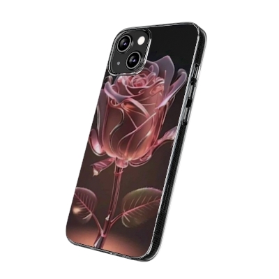 Clear Light Pink Rose Phone Case - Chic Floral Elegance for Phone Case