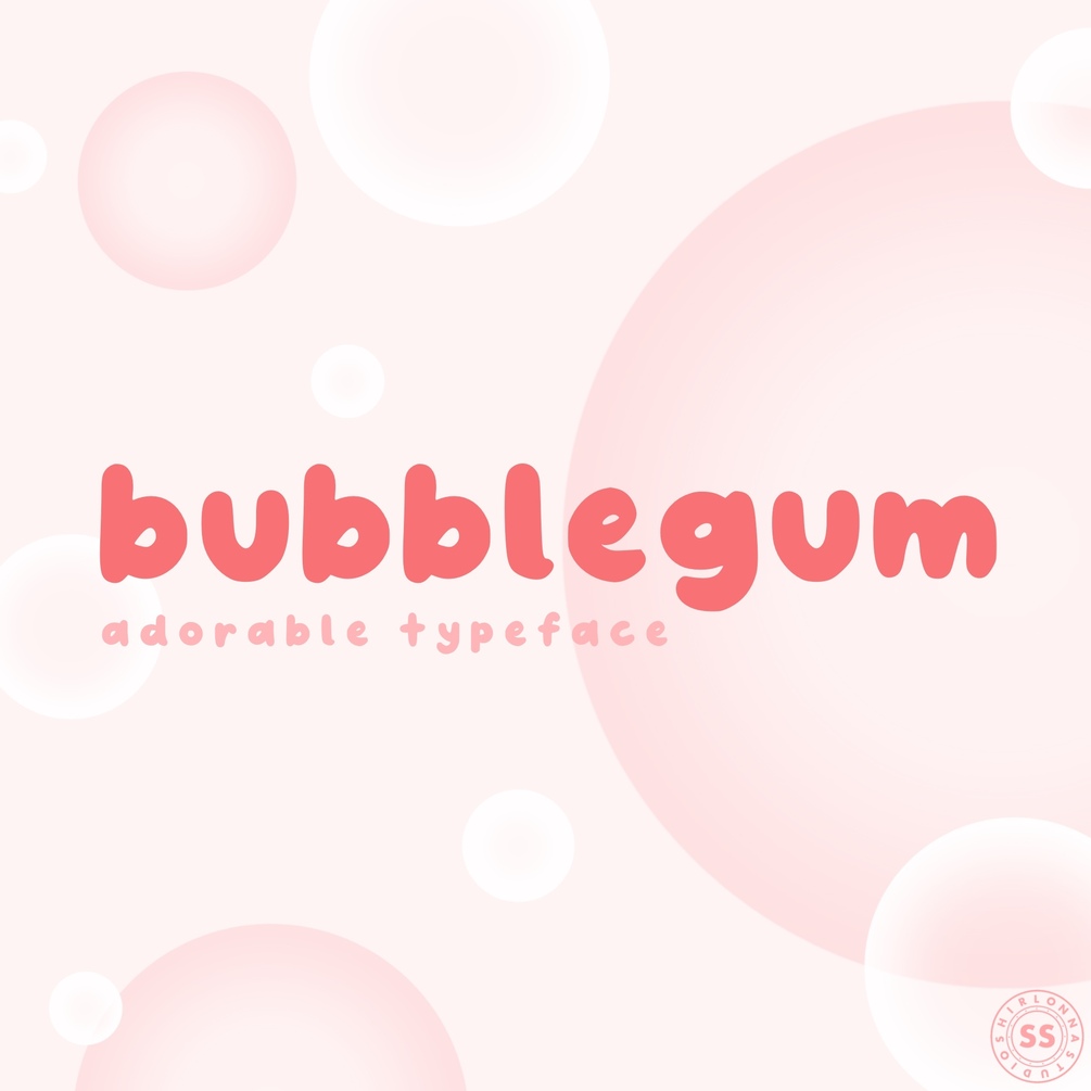 Bubblegum Typeface | .OTF & TTF Handwritten Font | Procreate-compatible