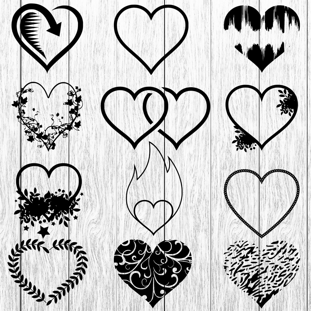 Hearts SVG DXF EPS PNG JPG files