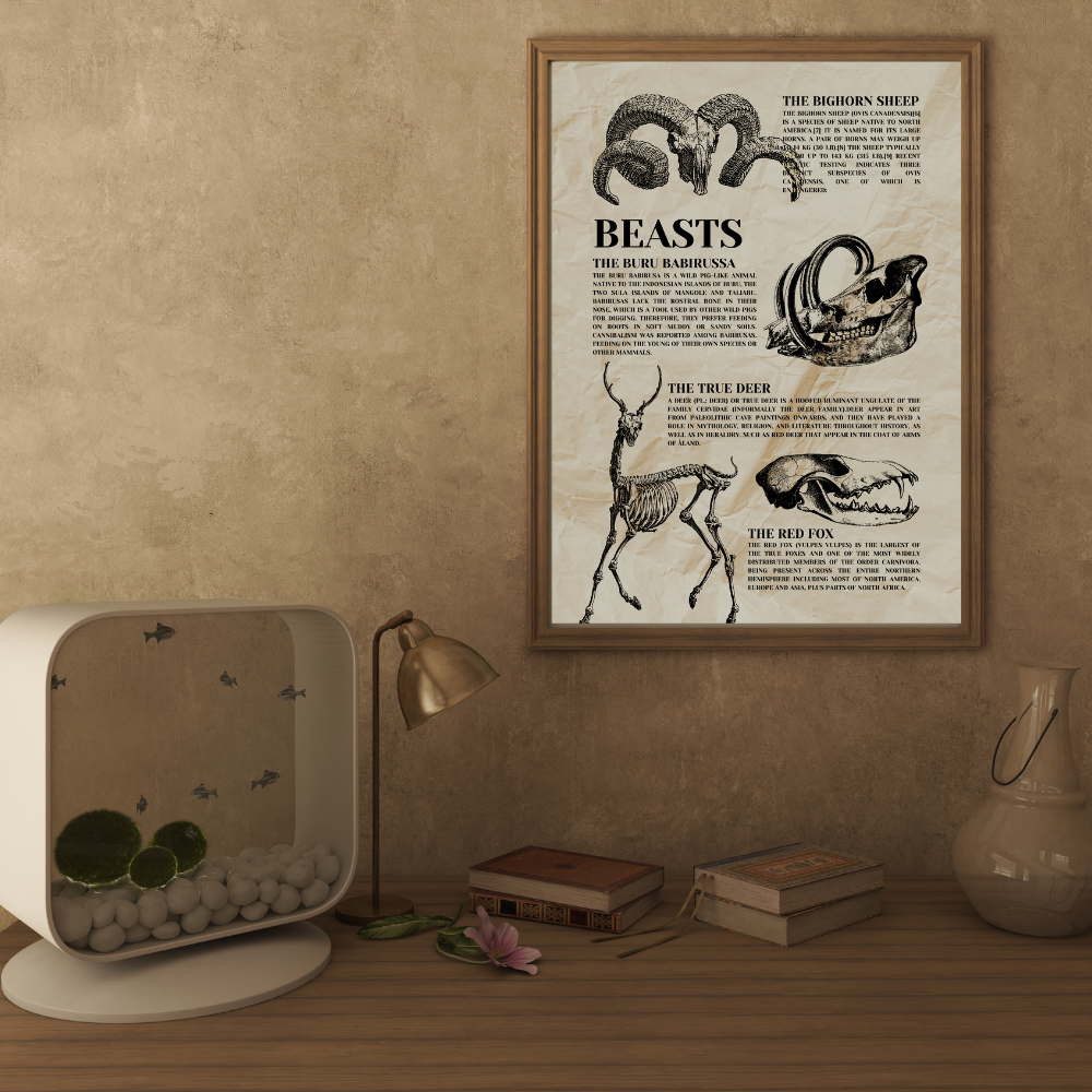 "Beasts" - vintage science poster