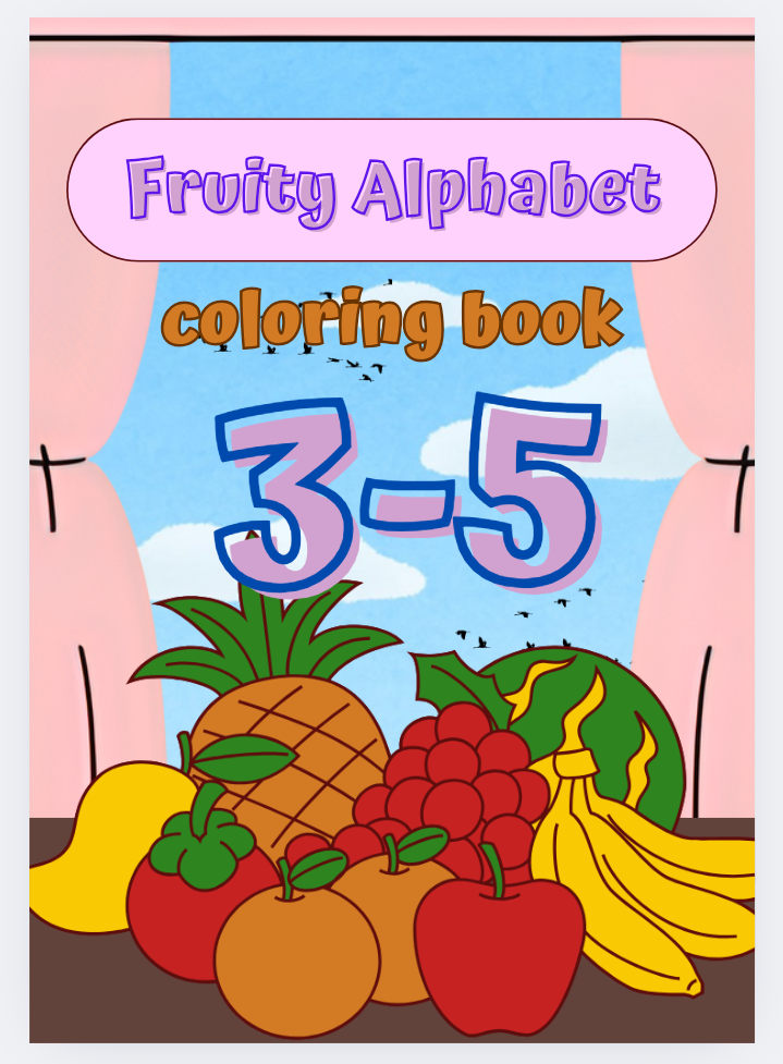 Fruity A-Z alphabet coloring worksheet