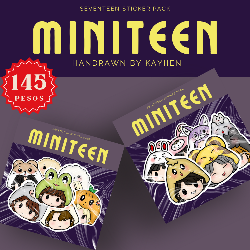 SEVENTEEN MINITEEN Chibi Sticker Set – 13 Hand-Drawn Animated ...