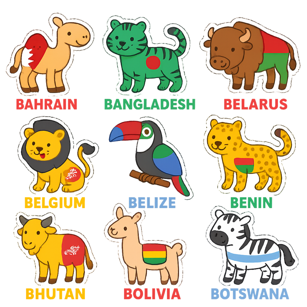 National Animals Clipart Bundle – 105 Unique Country Mascots | PNG ...