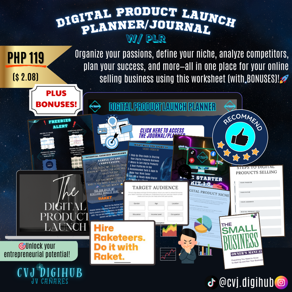 DIGITAL PRODUCT LAUNCH PLANNER | DONE-FOR-YOU PLR | w/ BONUSES | THE ...