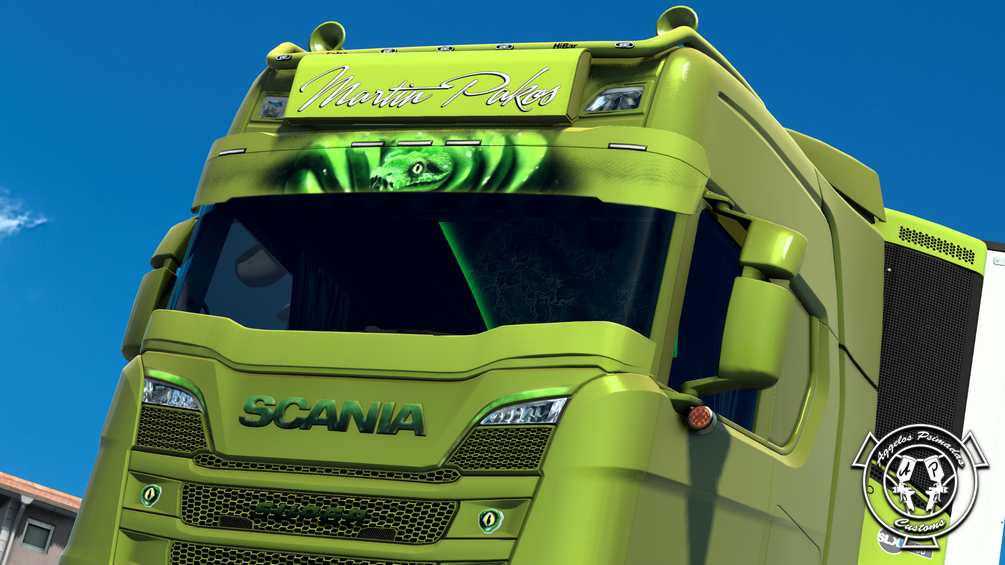 Scania R "Green Python" Martin Pakos Combo Skin (Scania R SCS & Eugene)