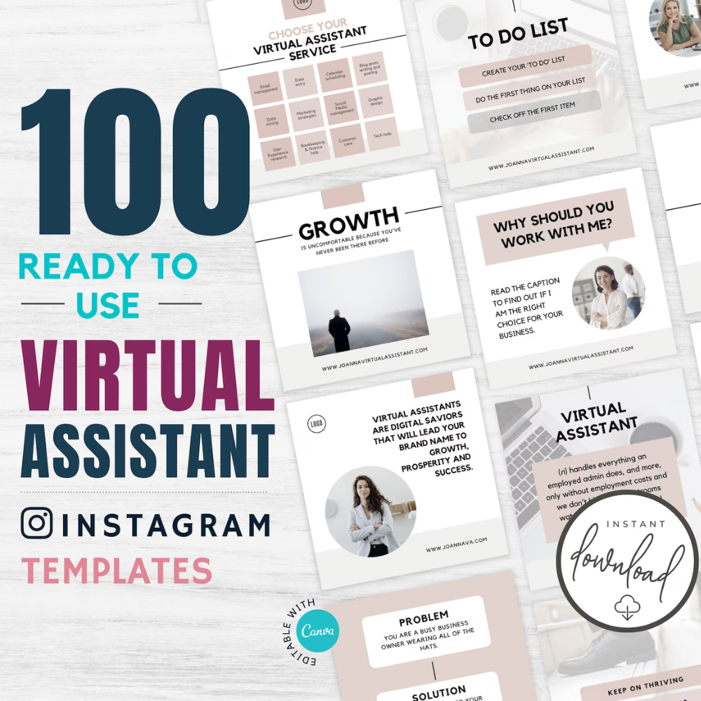 Virtual Assistant Instagram Posts | Instagram Templates Virtual ...