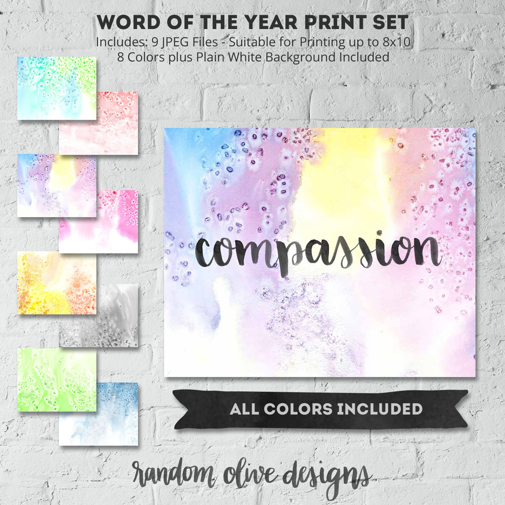 Word of the Year Print: Compassion - MultiColor Bundle