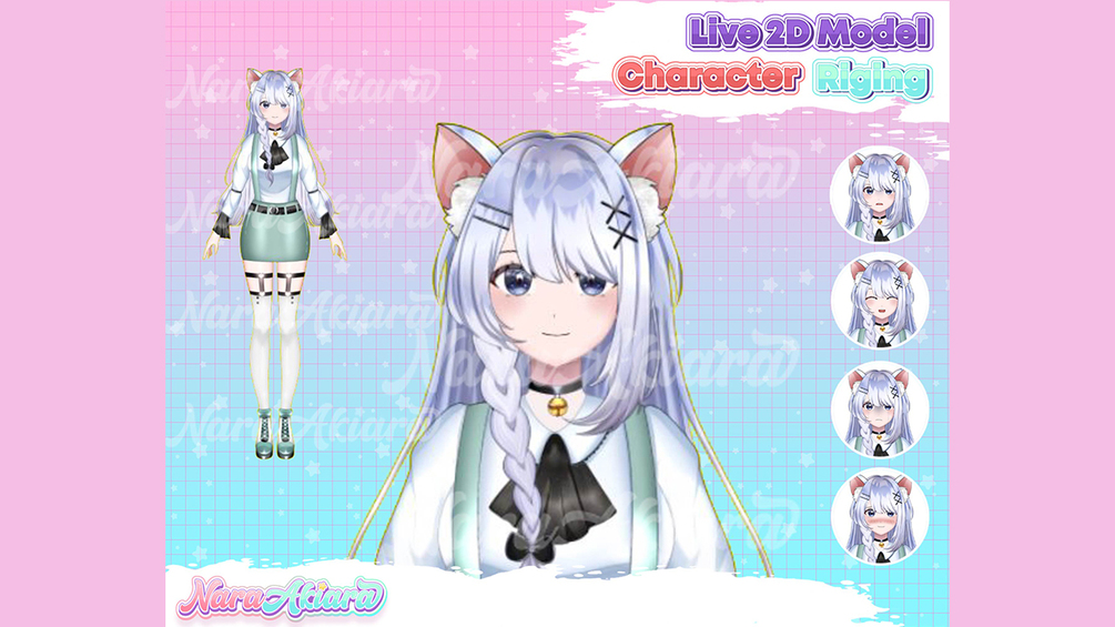 Vtuber Model and Rigging Anime Girl Animal Ears Premade, Live2d ready ...