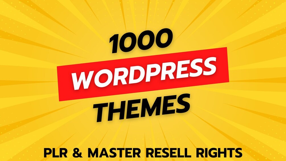 1000 WordPress Themes Bundle | PLR & Master Resell Rights | Bulk | Make Money Online | Start ...
