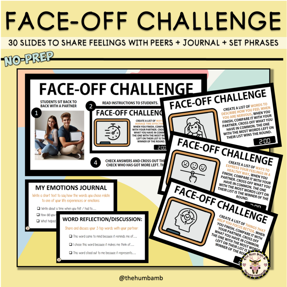 FACE-OFF CHALLENGE SHARE YOUR FEELINGS SPEAKING AND WRITING B1 B2 C1 GAME