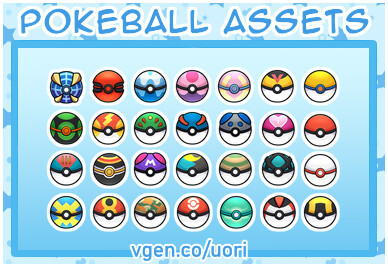 Pokeball Inspired Asset- Throwable, Badges, Icons and More