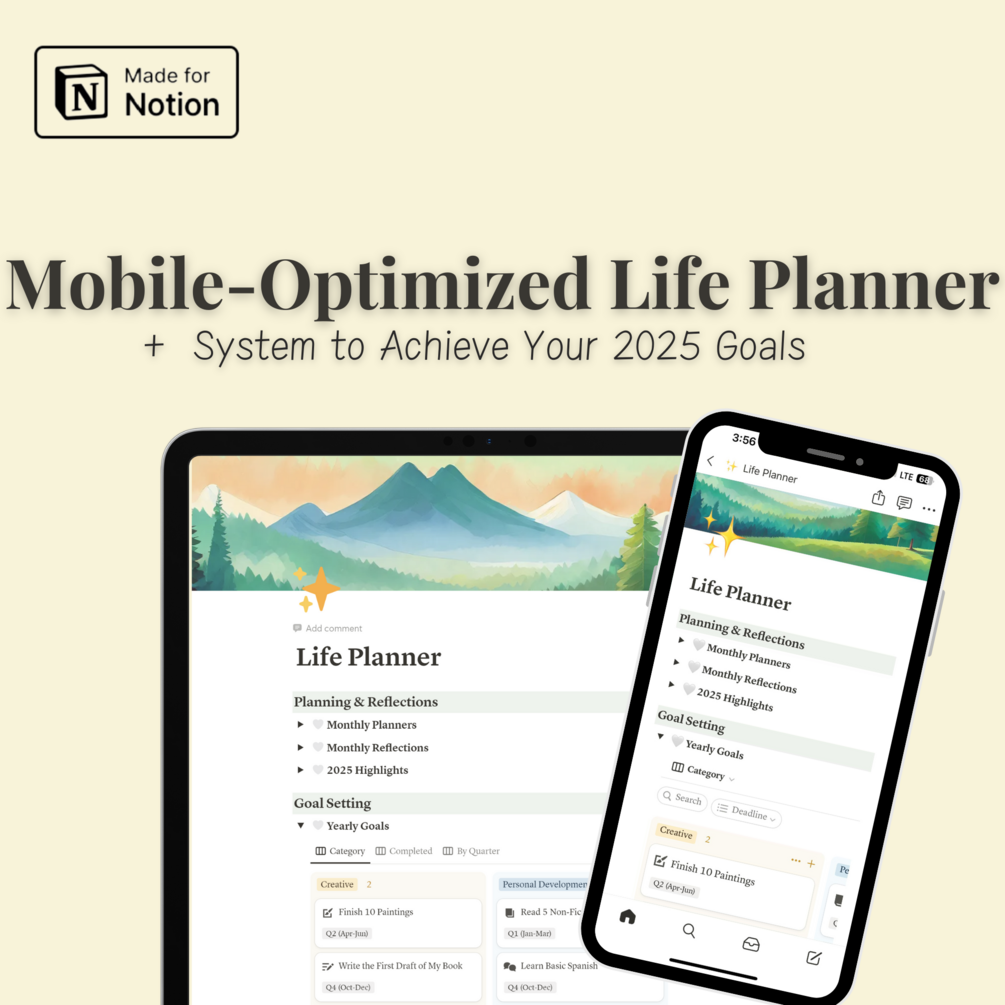Life Planner + System to Achieve your 2025 Goals | Mobile-Optimized ...