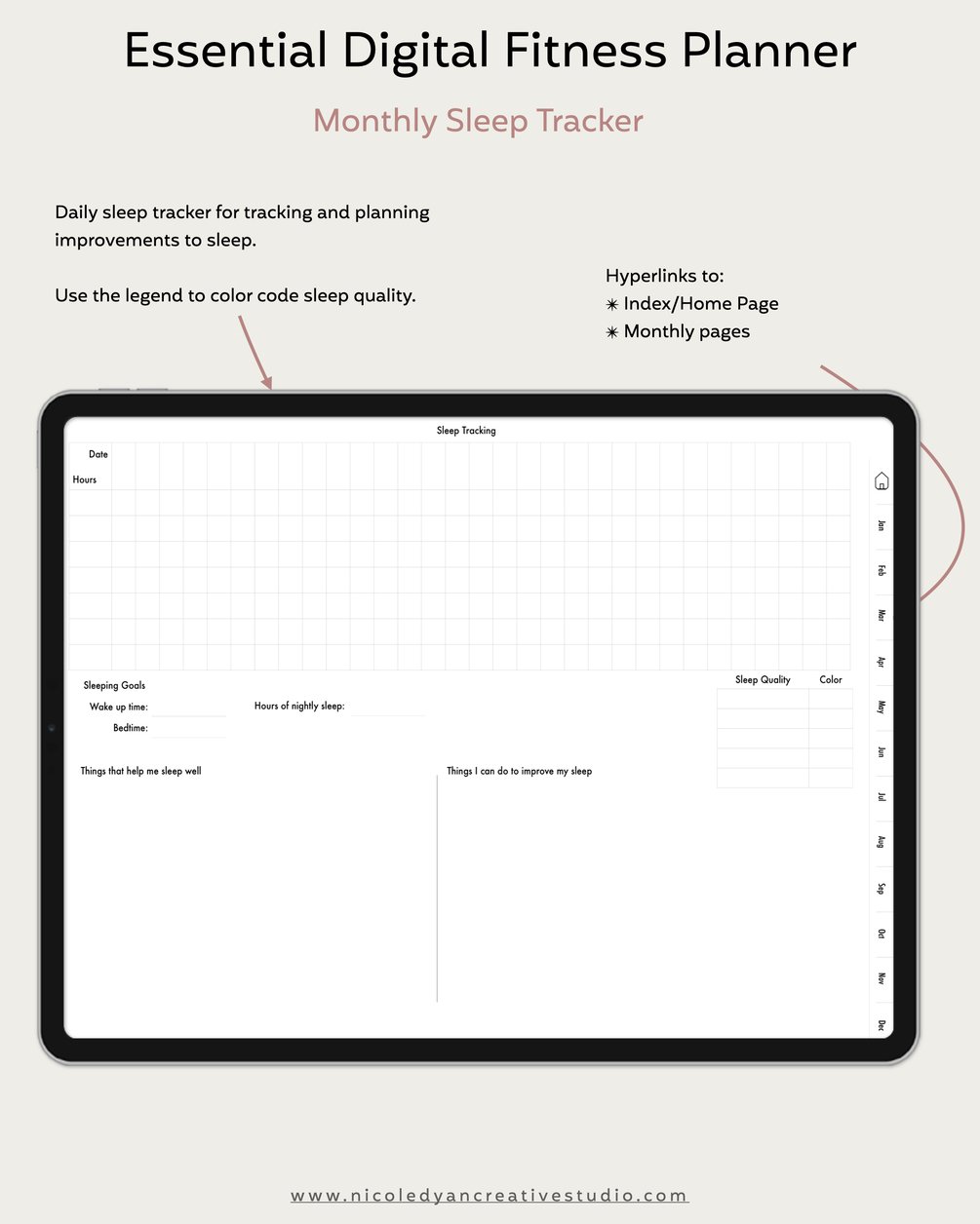 Essential Digital Fitness-Daily Life Planner - Monday Start - Undated ...