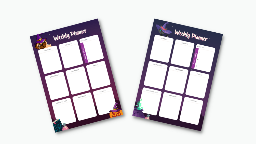 Themed Printable And Digital Weekly Planner | Printable Sizes A4 and US ...