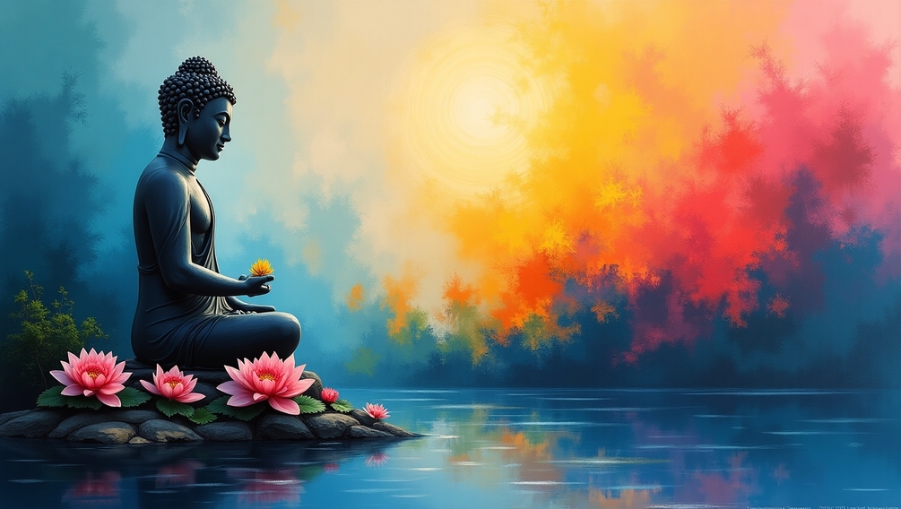 🌟 Divine Reflections: Abstract Expression Image of God Buddha 🙏🎨