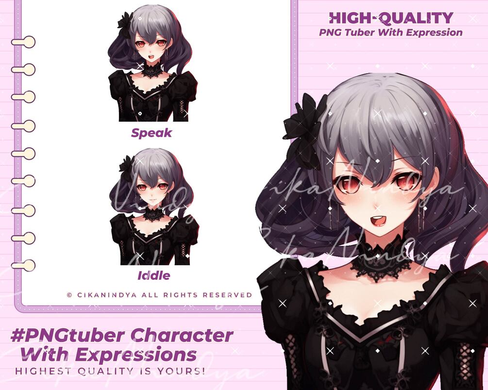 PNG Tuber | Get Noticed with Elegant Black Dress PNG Tuber Girl for ...