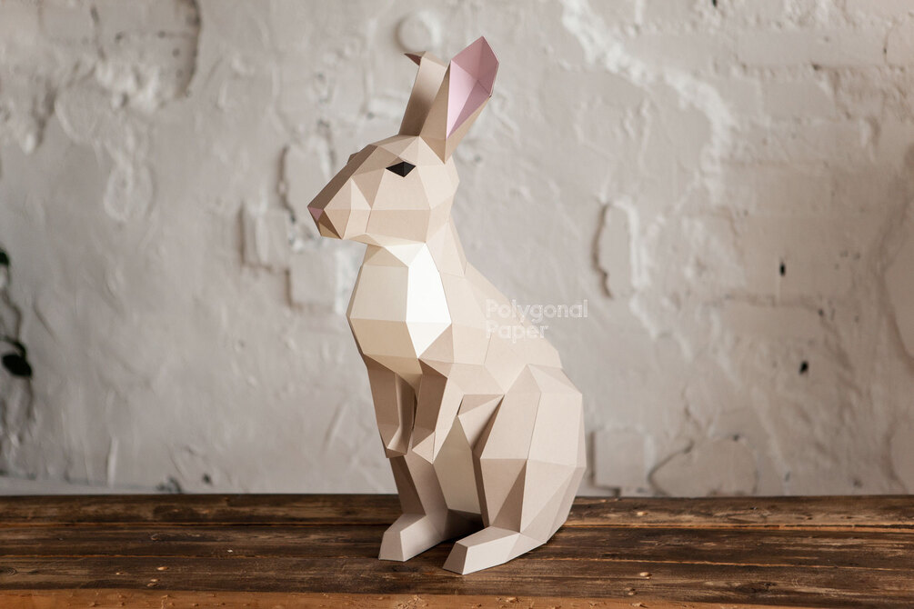 Rabbit M: Digital Files for Papercraft. PDF, DXF drawings for download.