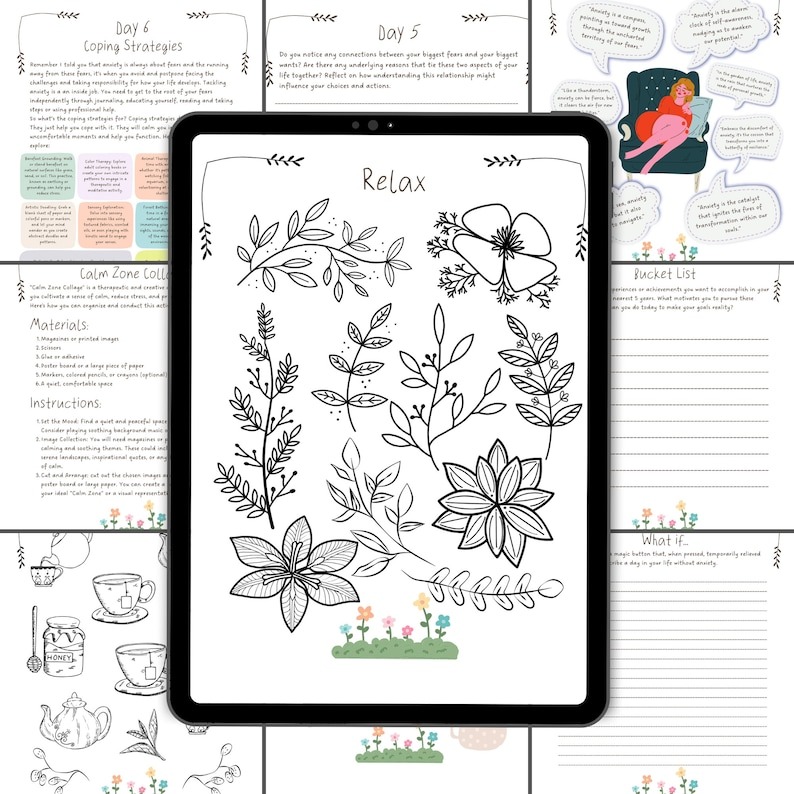 Printable Mental Health Journal with Therapy Prompts