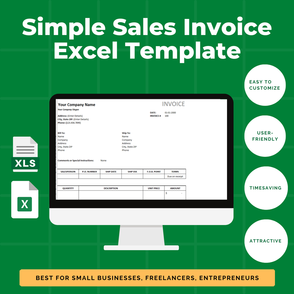 Simple Sales Invoice Excel Template