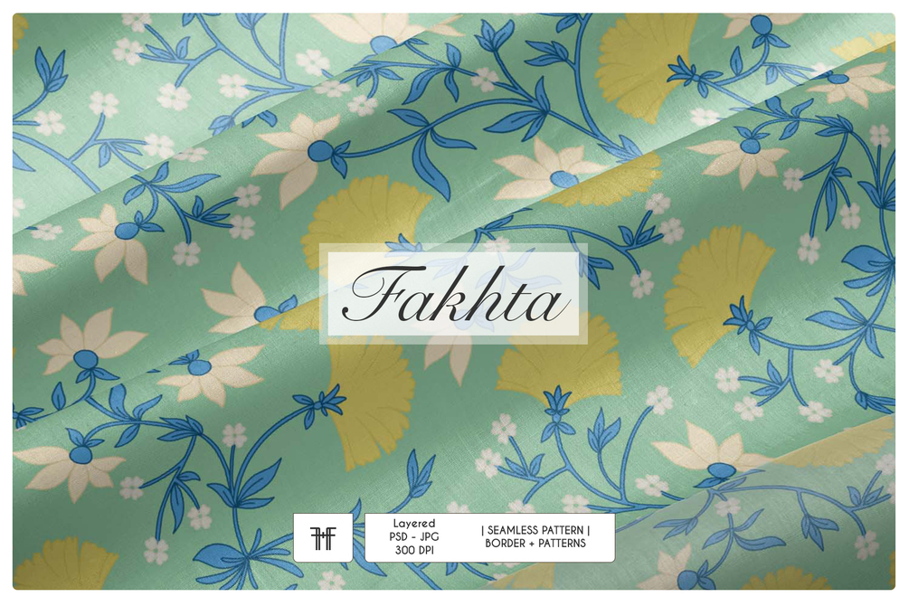 Fakhta | Seamless Ethnic Oriental Floral Digital Pattern