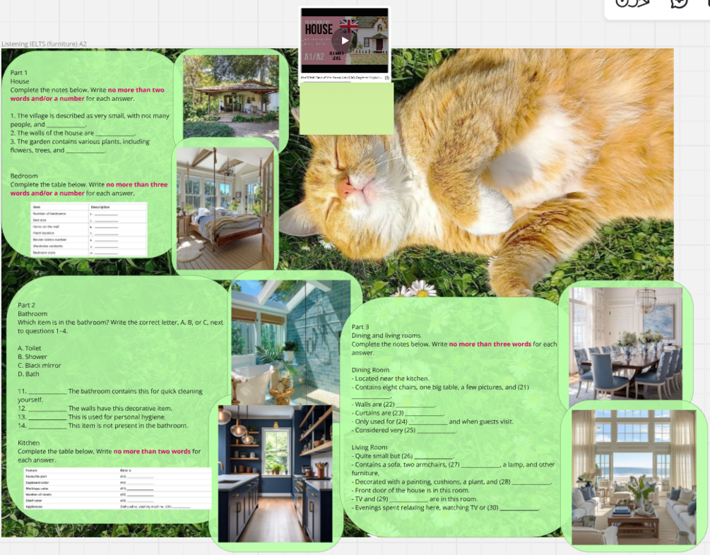 English lesson A1/A2 (home) listening IELTS