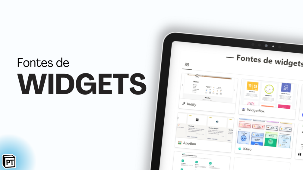 Fontes de widgets