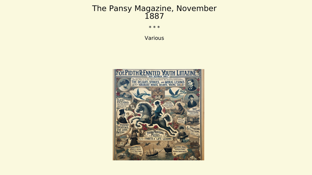 The Pansy Magazine, November 1887