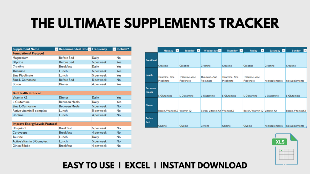 Excel Supplements Tracker: Simplify and Optimize Your Routine