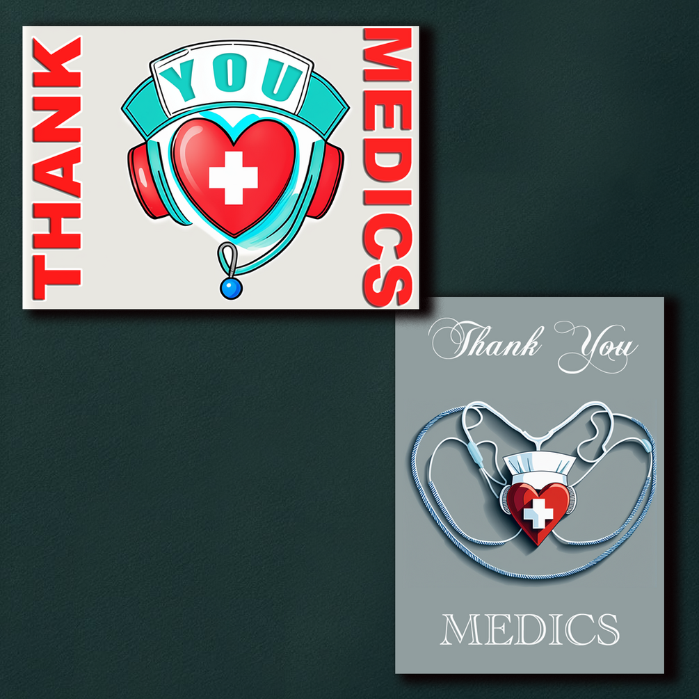 Set of 2 Medics Thank You Card | Printable | Gratitude | Healthcare ...