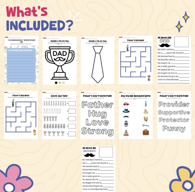 Father's Day Activity Bundle for Kids | Printable Worksheets | Coloring ...