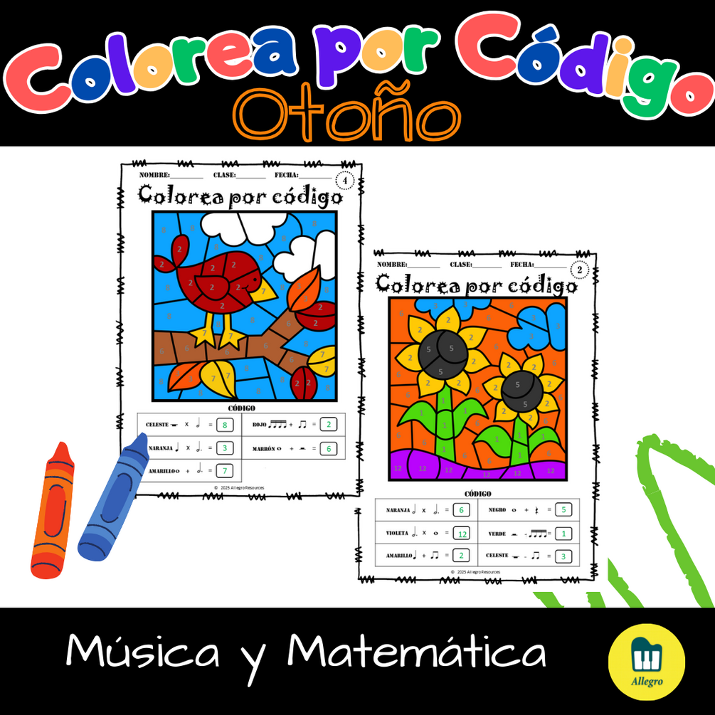 Otoño Colorea por Código - Música y Matemática