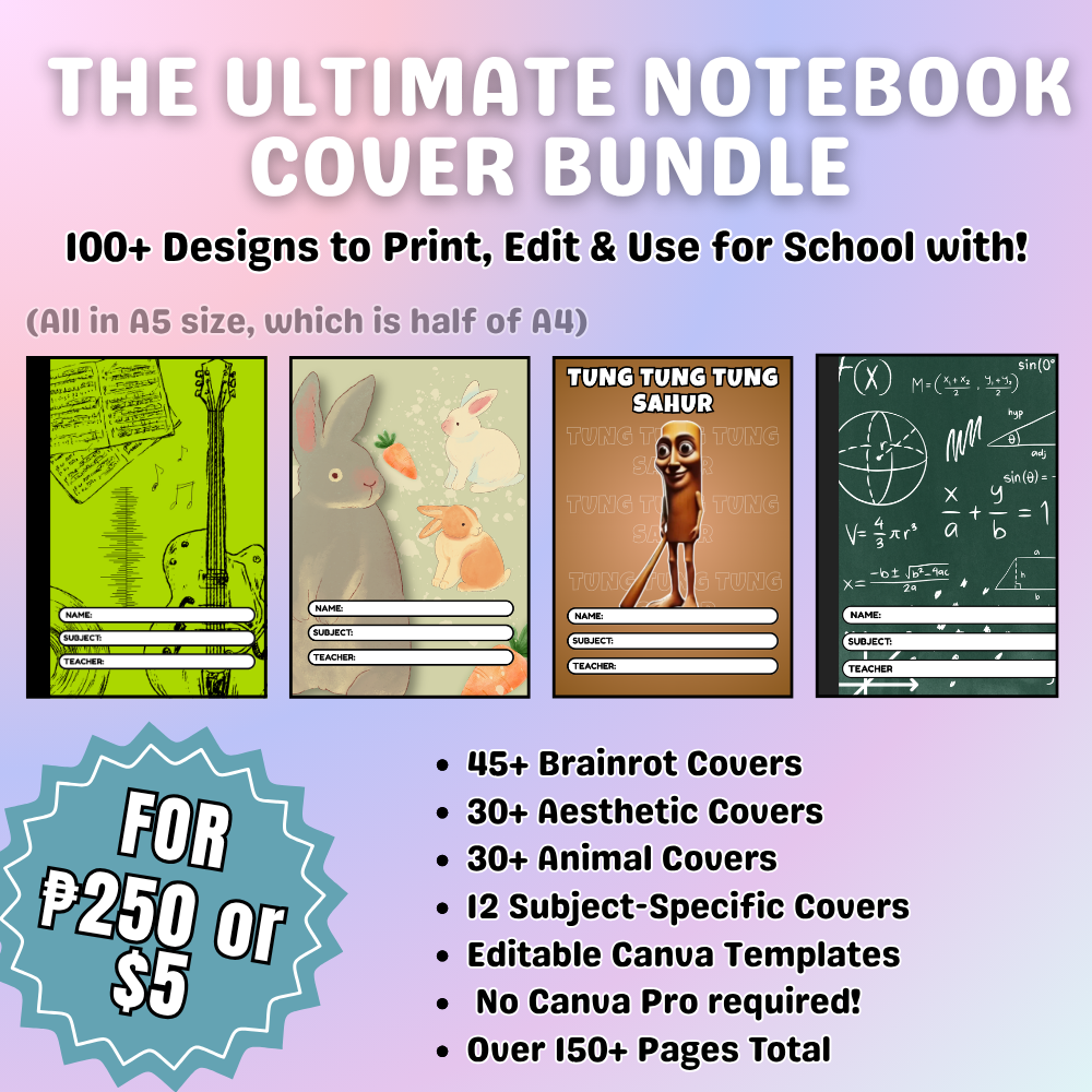 The Ultimate Notebook Cover Bundle – 100+ Designs to Print, Edit & Use ...