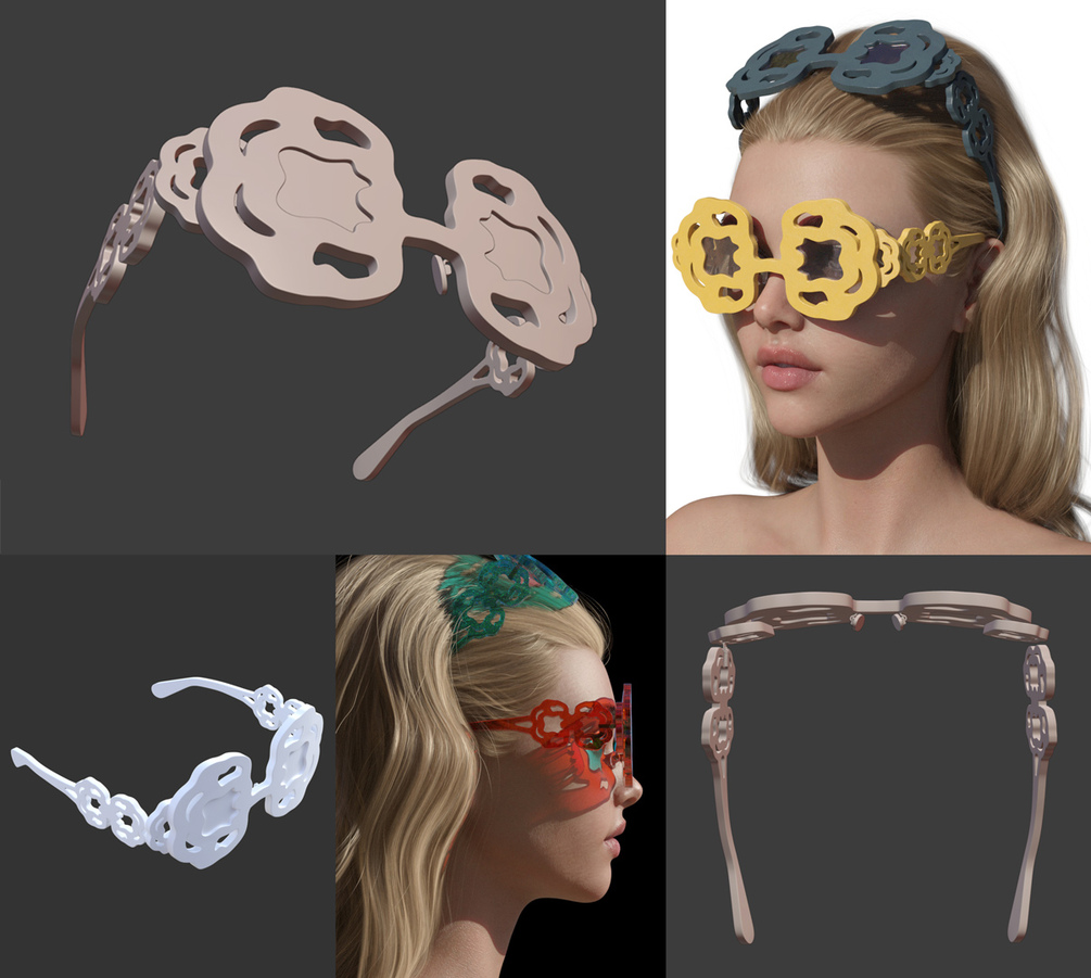 BLANK / UNTEXTURED 3D Model of 'Cucoloris Eyewear'