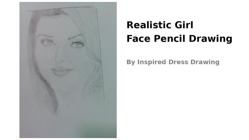 Realistic Girl Face Pencil Drawing – Printable Wall Art