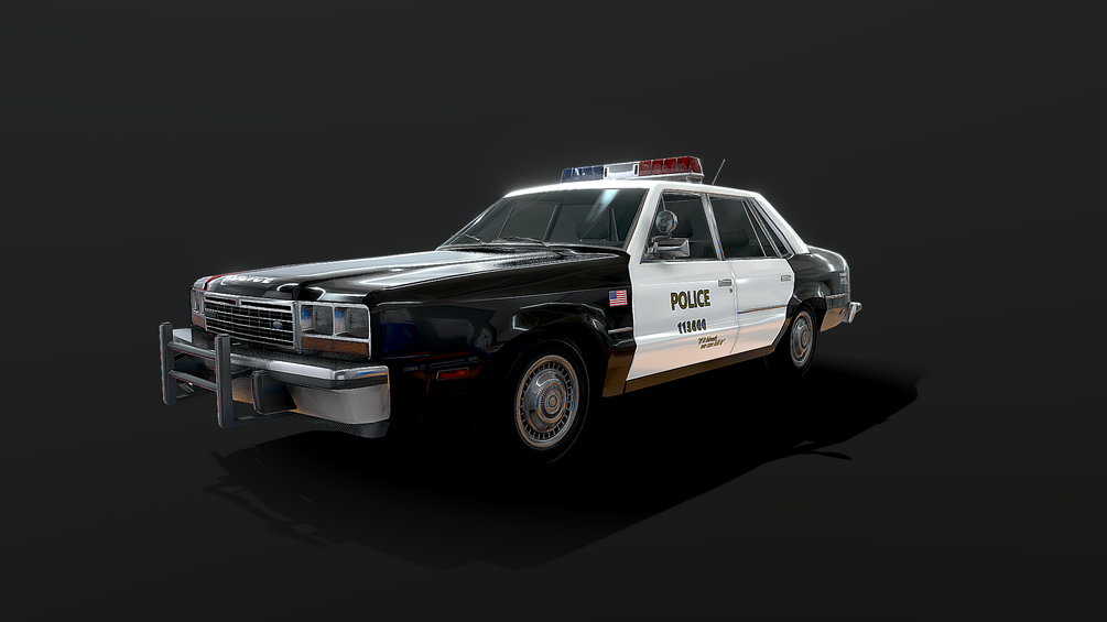 (FREE PRODUCT) 80s Generic Police Car 3D Model
