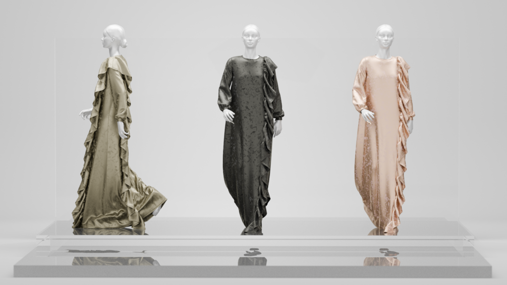 Dress V13 Walk Cycle Animation Clo3d, Marvelous Designer Project 3D model