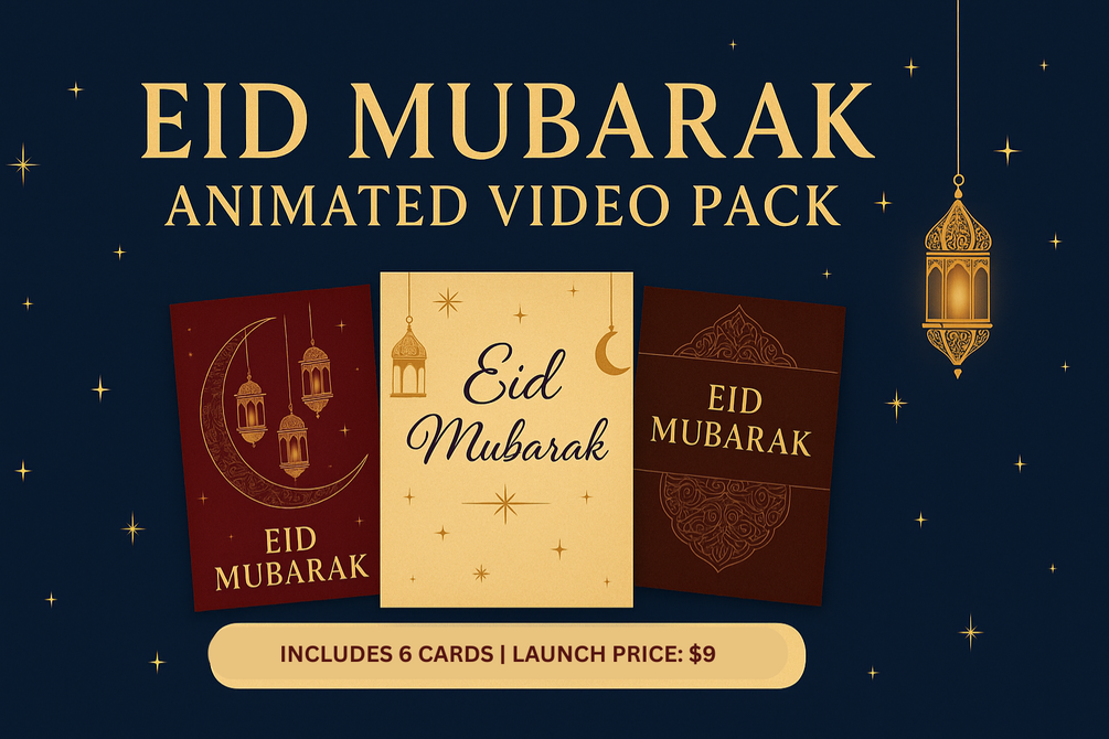 Eid Mubarak Animated Greeting Cards – 4K Islamic Festival Video Pack