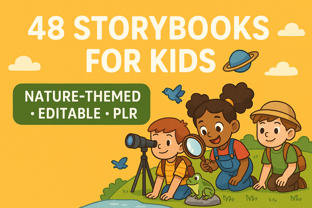 48 Nature Storybooks for Kids – Canva Editable + PLR