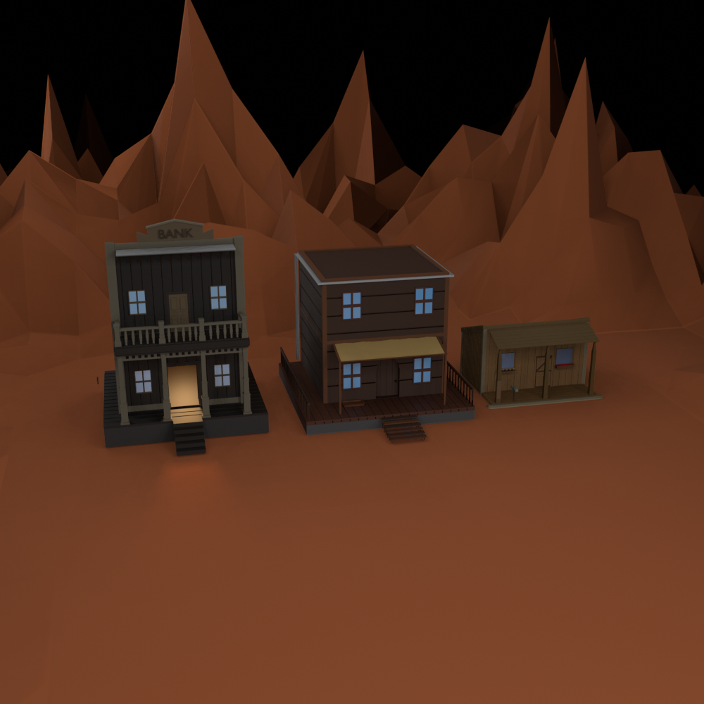 Low Poly Western Buildings