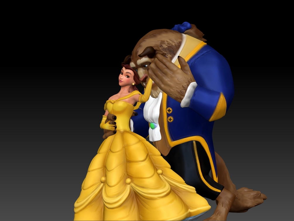 THE BEAUTY AND THE BEAST STL 3D MODEL PRINTING