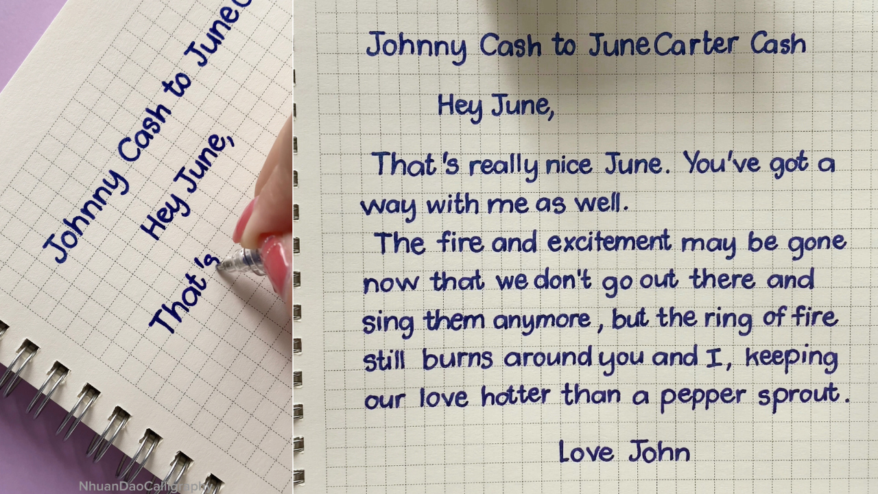 Johnny's Letter - Nhuan Dao Calligraphy