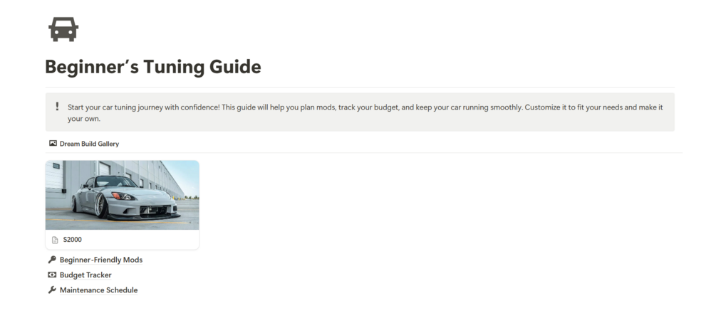 Beginner's Tuning Guide