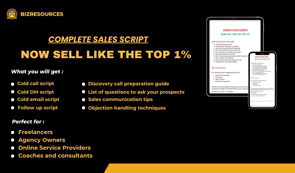 Get Complete Sales Script - And Sell Like The Top 1%