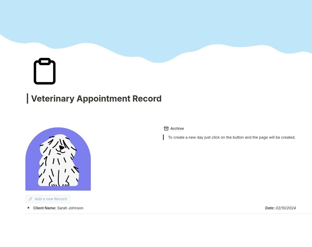 Veterinary Appointment Record