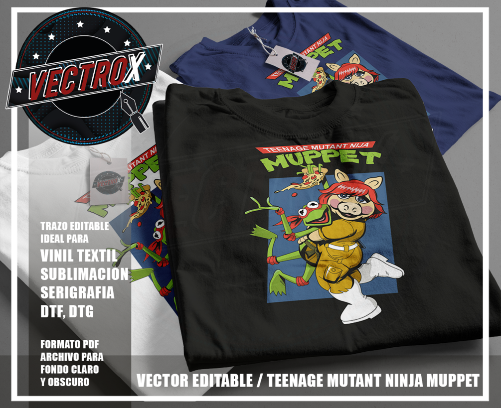 Vector Editable - Teenage Mutant Ninja Muppet