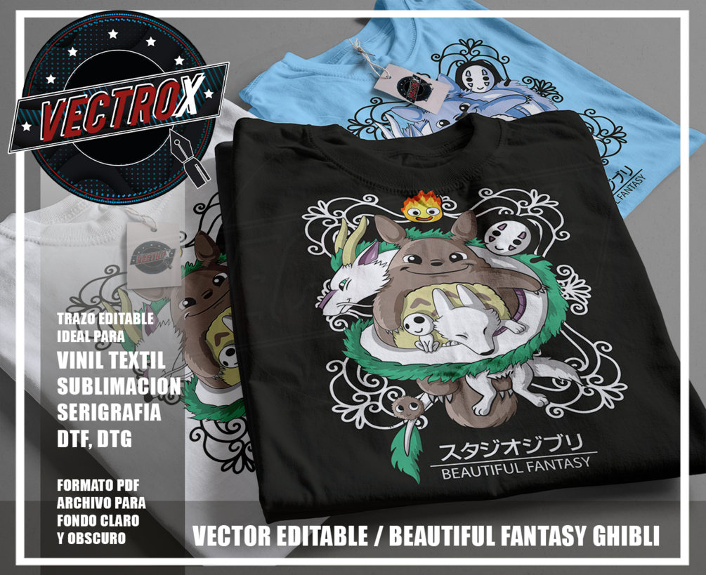 Vector Editable - Beautiful Fantasy Ghibli