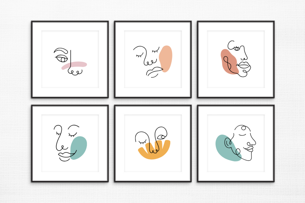 Continuous One Line Faces Set